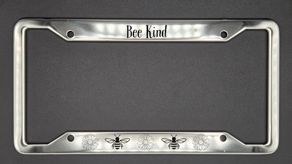 Bee Kind - Metal License Plate Frame – Bigfoot Bigheart Studio