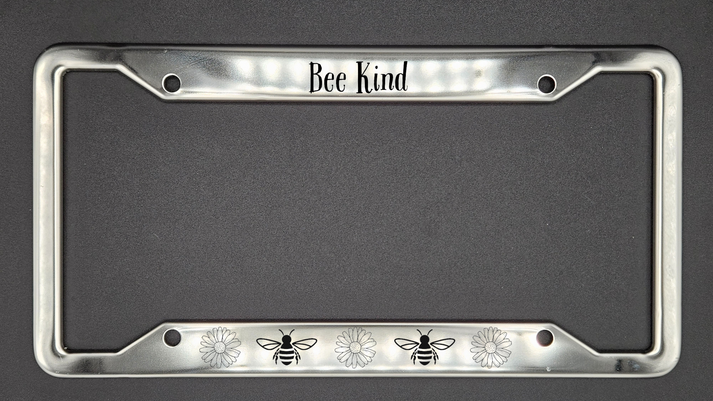 Bee Kind - Metal License Plate Frame – Bigfoot Bigheart Studio